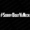 Sorry Bout Ya Neck Decal • Fast & free shipping • Vinyl Status
